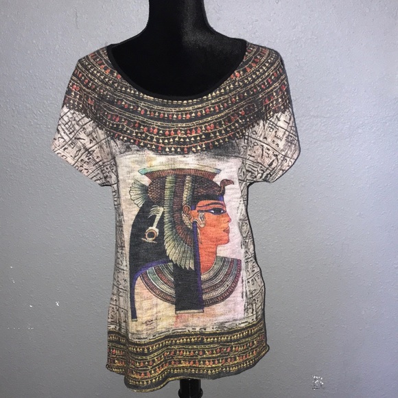 Tops | Egyptian Pharaoh Hieroglyphs Top | Poshmark